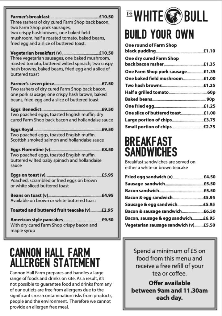The White Bull Restaurant | Barnsley | Cannon Hall Farm